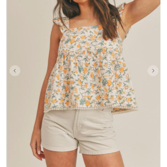 &MERCI | Tops | New Merci Marigold Floral Tank In Multi | Poshmark